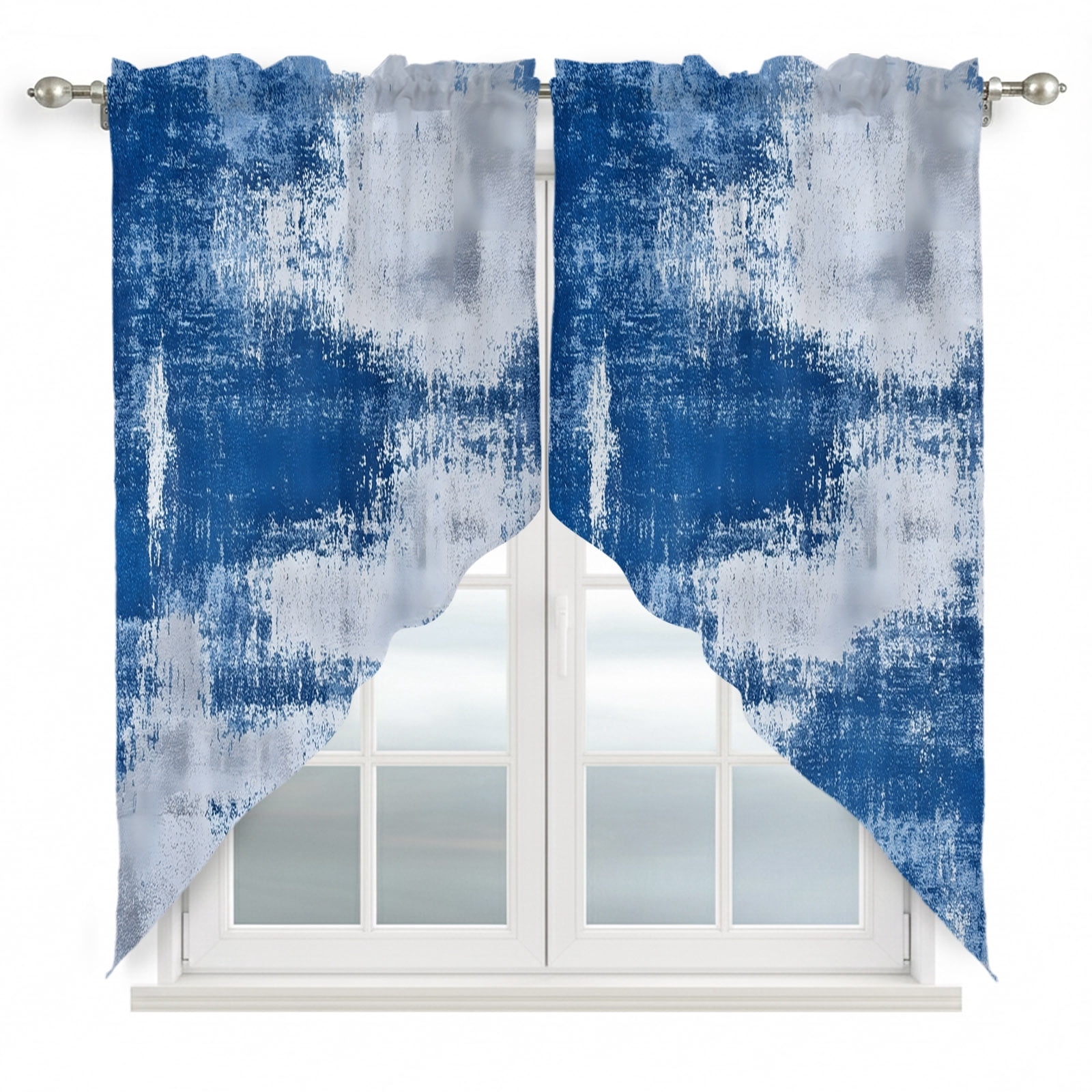 Abstract Mottled Design Swag Curtain Valance for Window 2 Panels ...