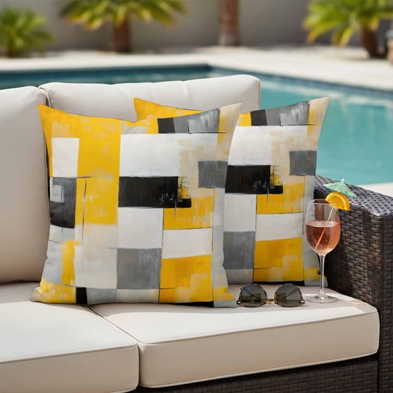 Abstract Mottled Outdoor Throw Pillow Covers Set of 2, Vintage Gary ...