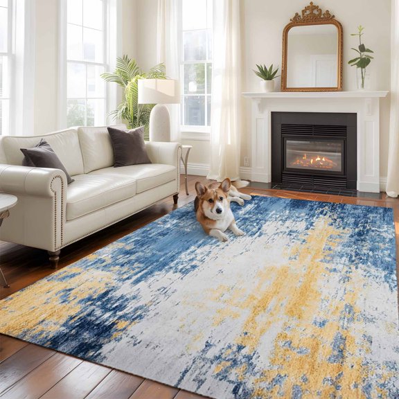 3.94'x5.25' Area Rug for Bedroom, Oil Painting Art Non Slip Soft Small ...