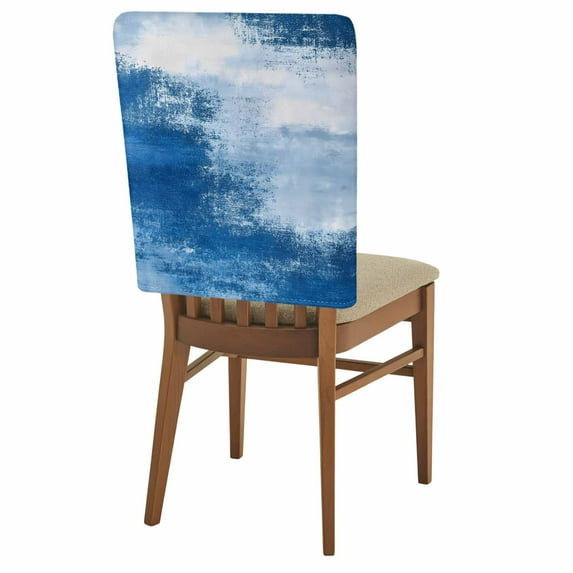 Abstract Mottled Texture Chair Back Covers Set of 4, White Blue ...