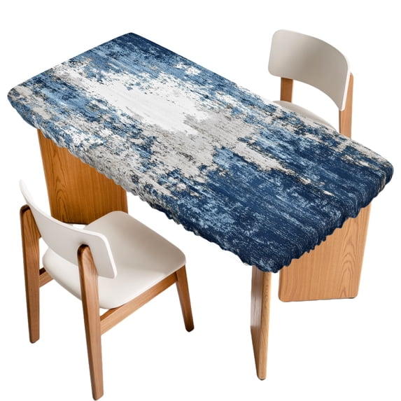 Abstract Mottled Texture Fitted Rectangle Tablecloth 24" x 50" Gray ...