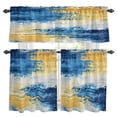 Abstract Mottled Texture Kitchen Curtains Valance and Tier Set Blue ...