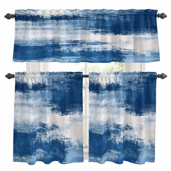Abstract Mottled Texture Kitchen Curtains Valance and Tier Set Retro ...