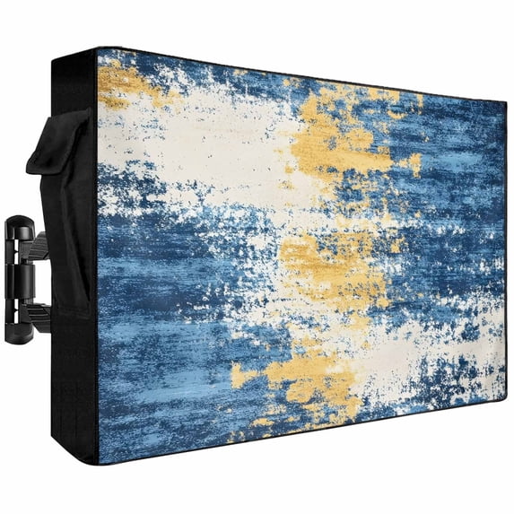 Abstract Mottled Texture Outdoor TV Cover 48 to 50 inch Retro Yellow ...