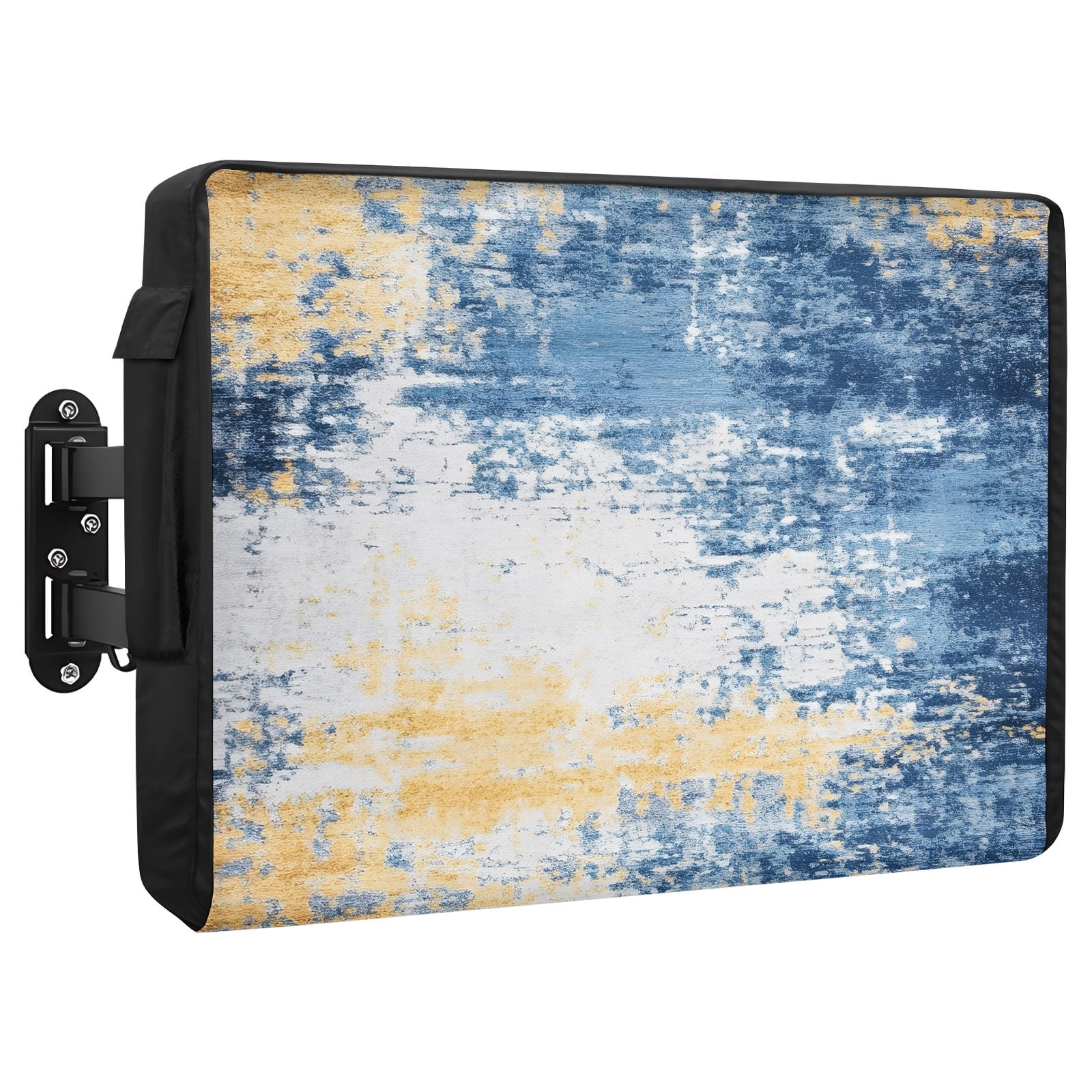 Abstract Mottled Texture Outdoor TV Cover 52 to 55 Inch Yellow Blue ...