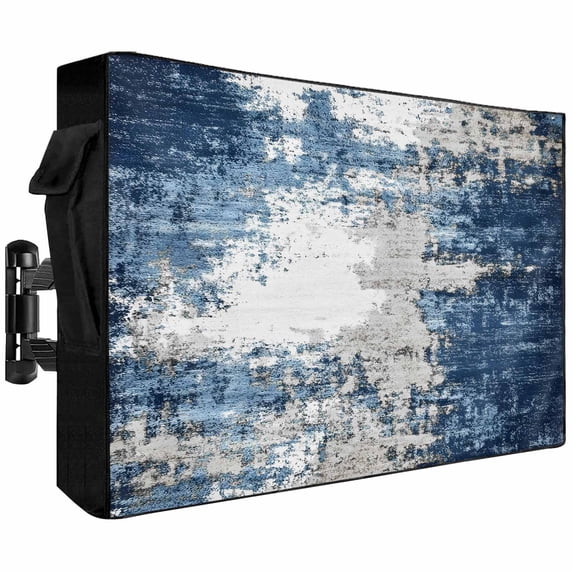 Abstract Mottled Texture Outdoor TV Cover 70 to 75 inch Gray Blue ...