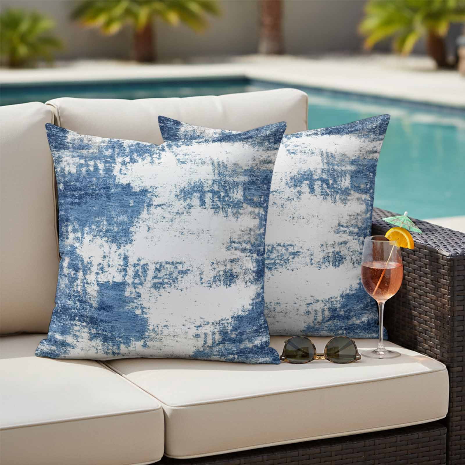 Abstract Mottled Texture Outdoor Throw Pillow Covers Set of 2, Gary ...
