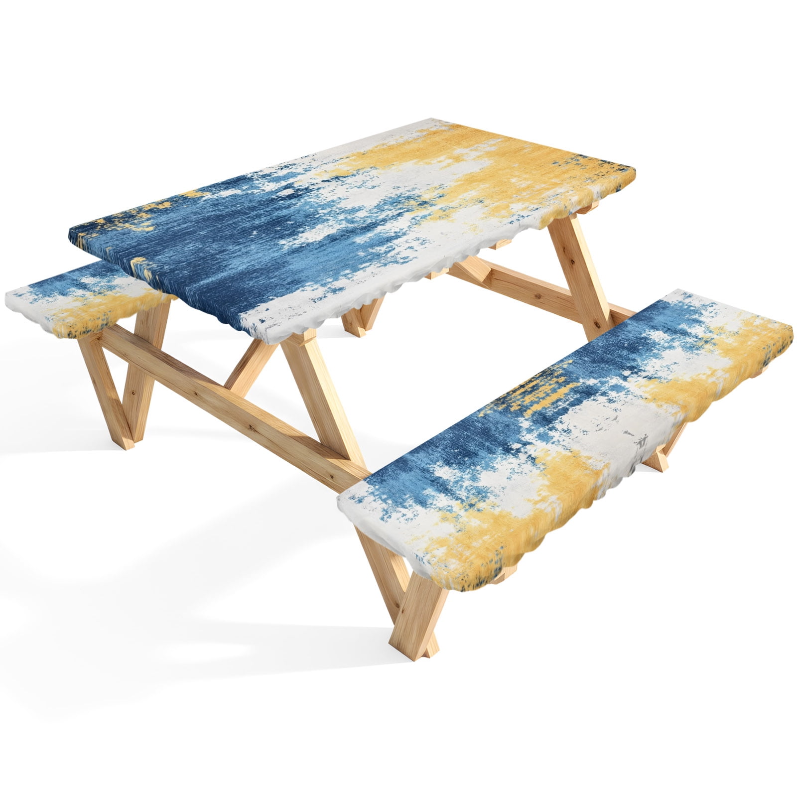Abstract Mottled Texture Picnic Table Cover with Bench Covers Vintage ...
