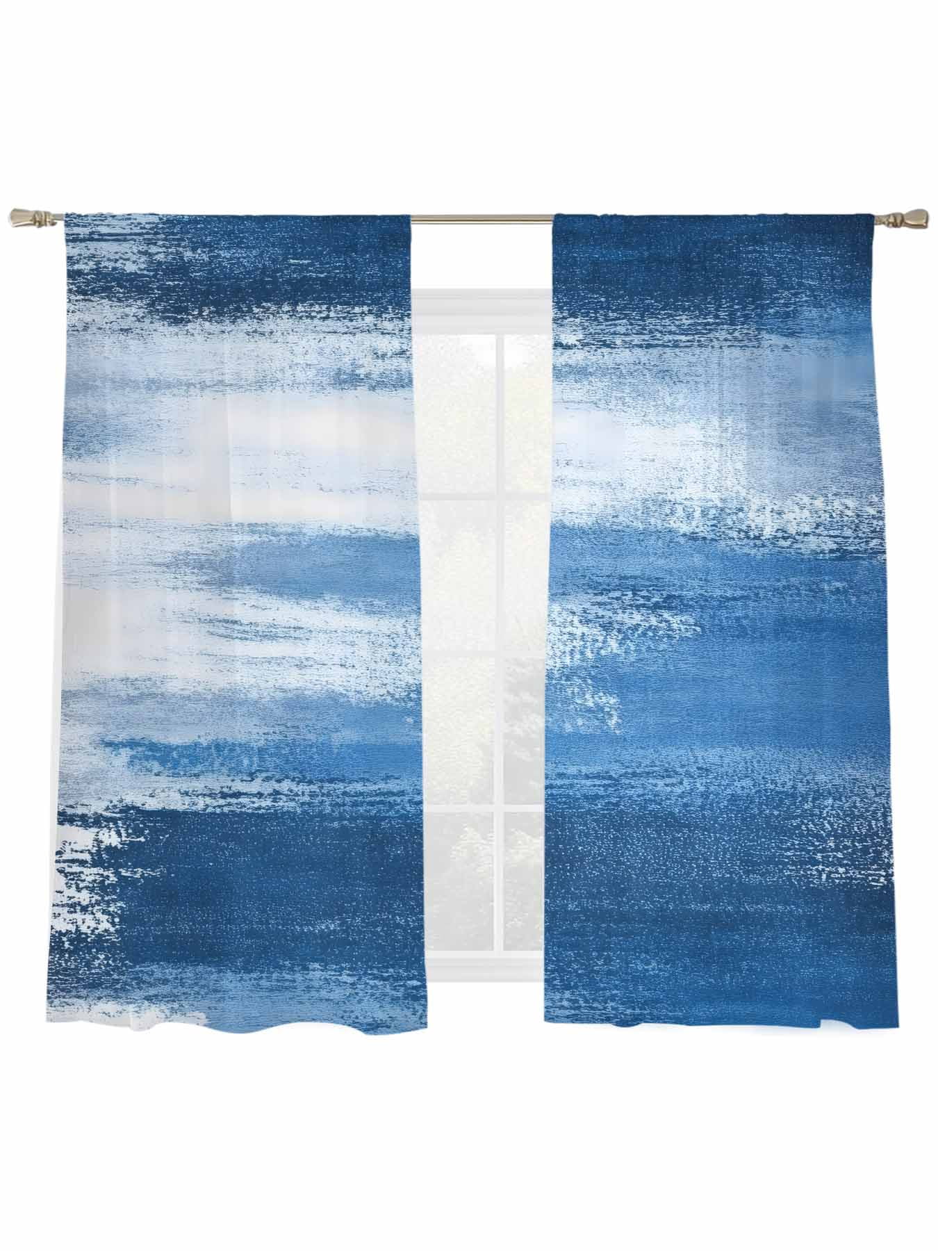 Abstract Mottled Texture Sheer Curtains for Living Room Bedroom, Light ...