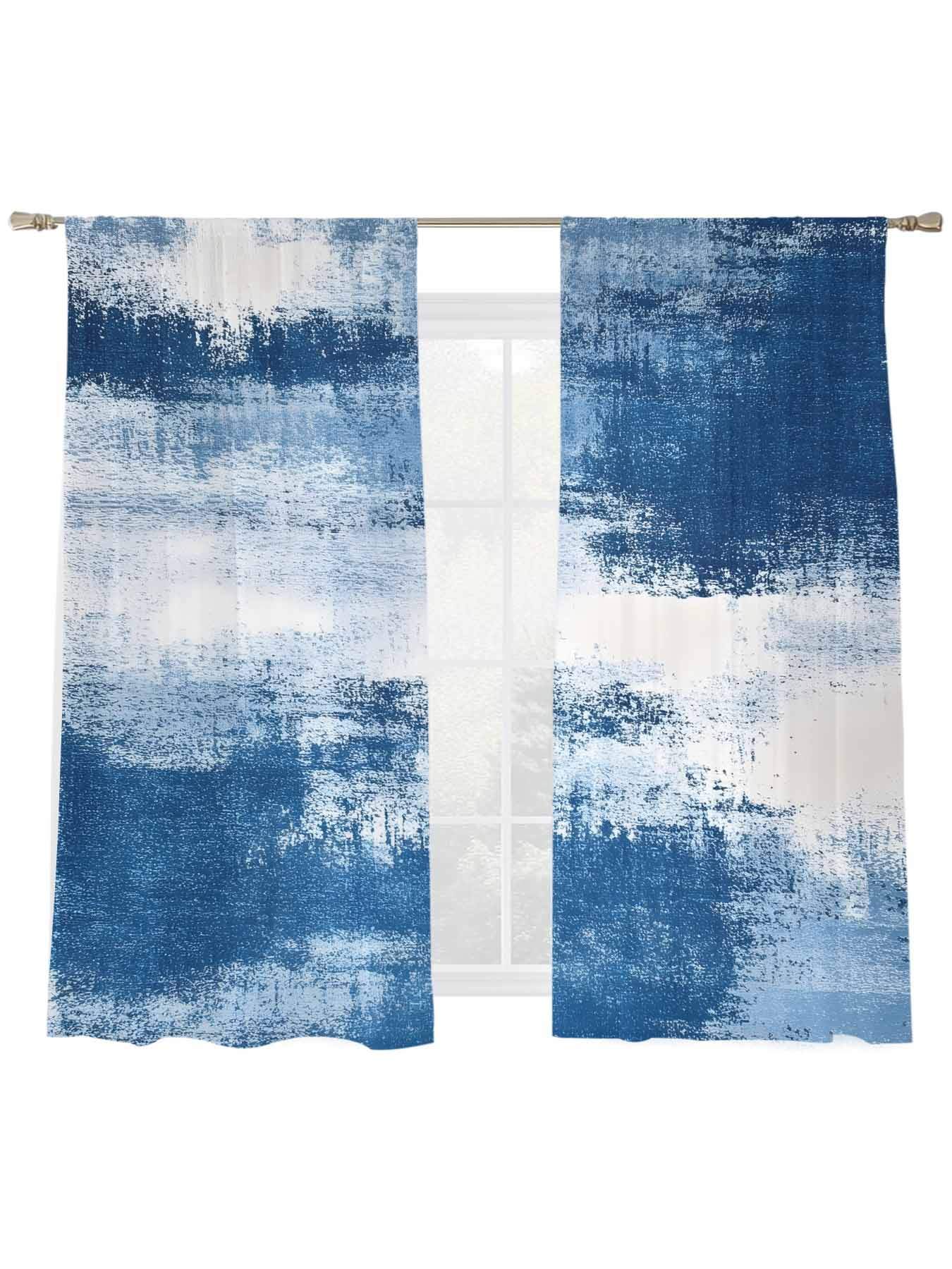Abstract Mottled Texture Sheer Curtains for Living Room Bedroom, Light ...