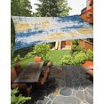 Abstract Mottled Texture Sun Shade Sail 6.5'X10' Retro Blue Yellow ...
