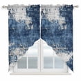Abstract Mottled Texture Swag Curtain Valance for Window 2 Panels Blue ...