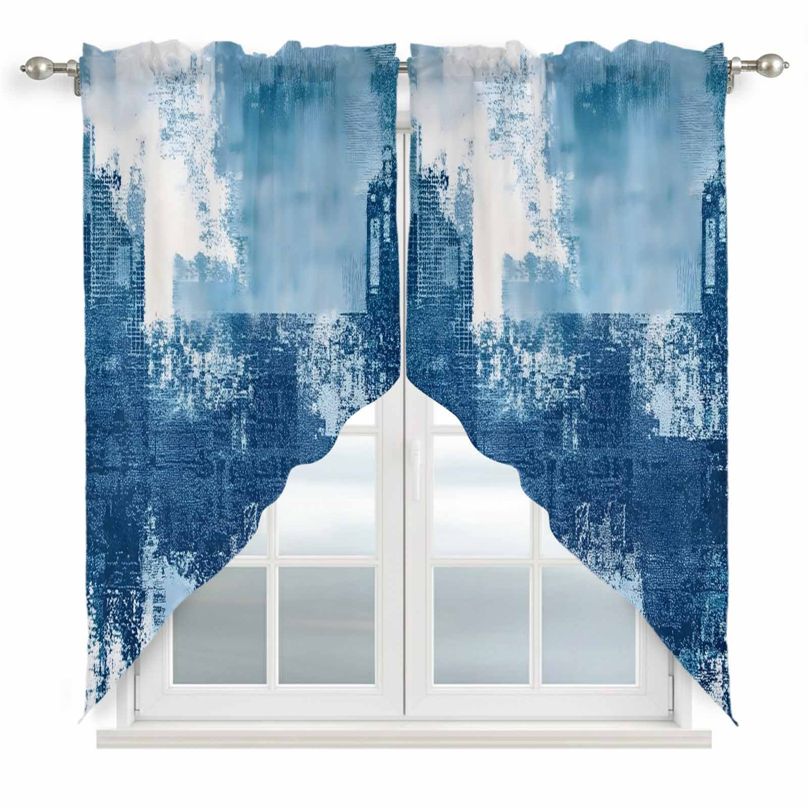 Abstract Mottled Texture Swag Curtain Valance for Window 2 Panels Retro ...