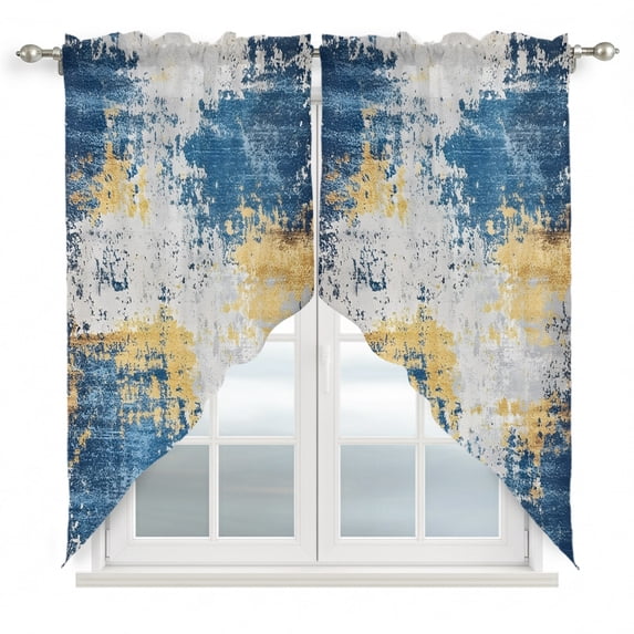 Abstract Mottled Texture Swag Curtain Valance for Window 2 Panels Retro ...