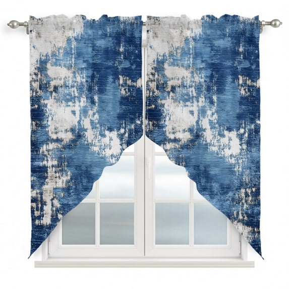 Abstract Mottled Texture Swag Curtain Valance for Window 2 Panels Retro ...