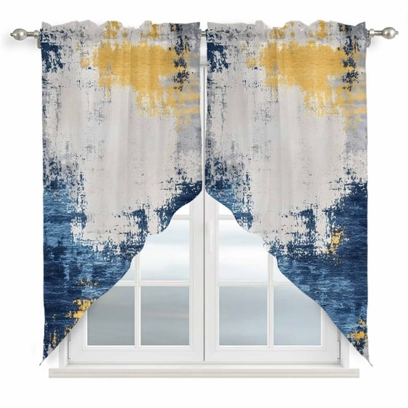 Abstract Mottled Texture Swag Curtain Valance for Window 2 Panels Retro ...
