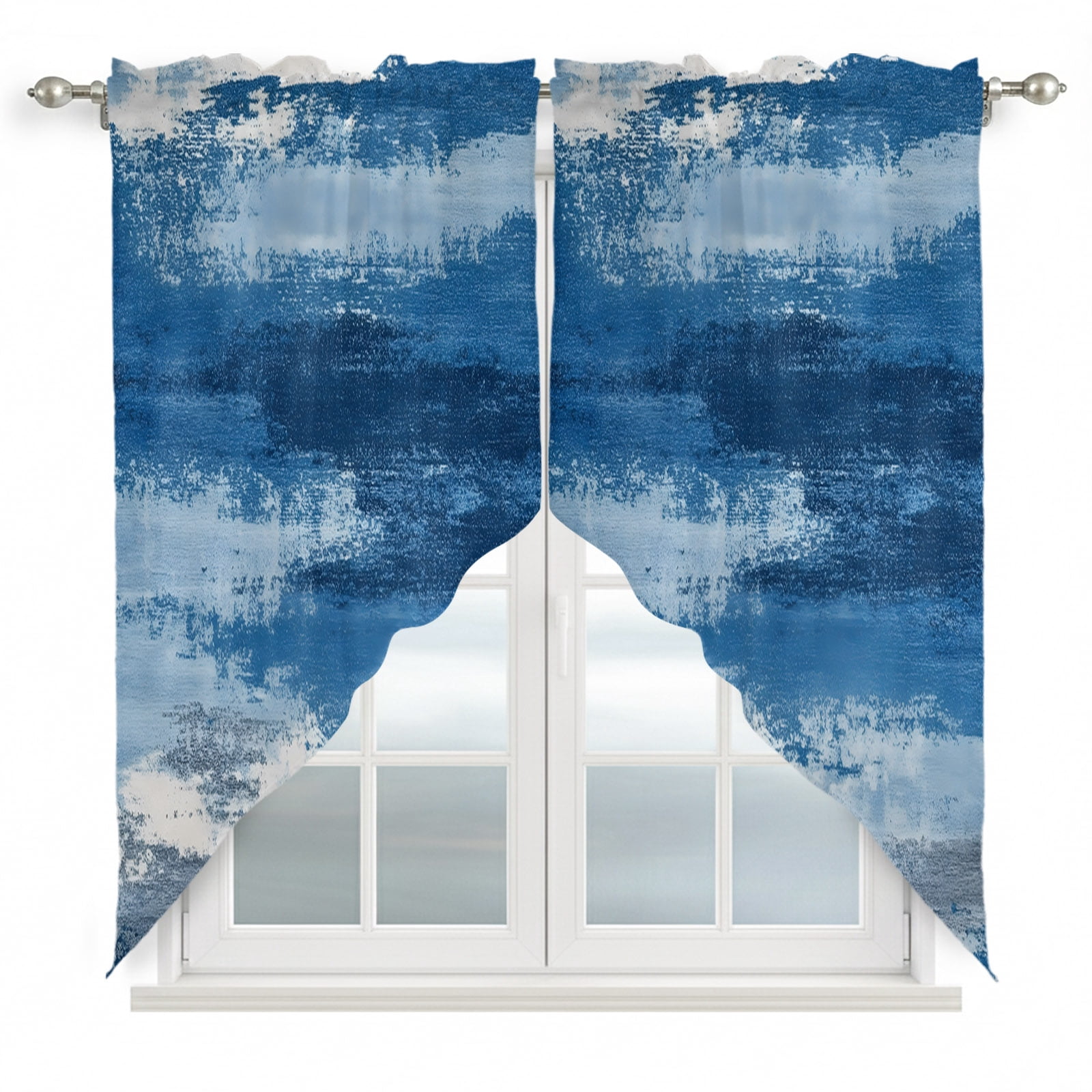 Abstract Mottled Texture Swag Curtain Valance for Window 2 Panels ...