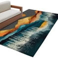Abstract Mountain Area Rug 4x6 Washable Rug Non Slip Boho Sun Orange ...