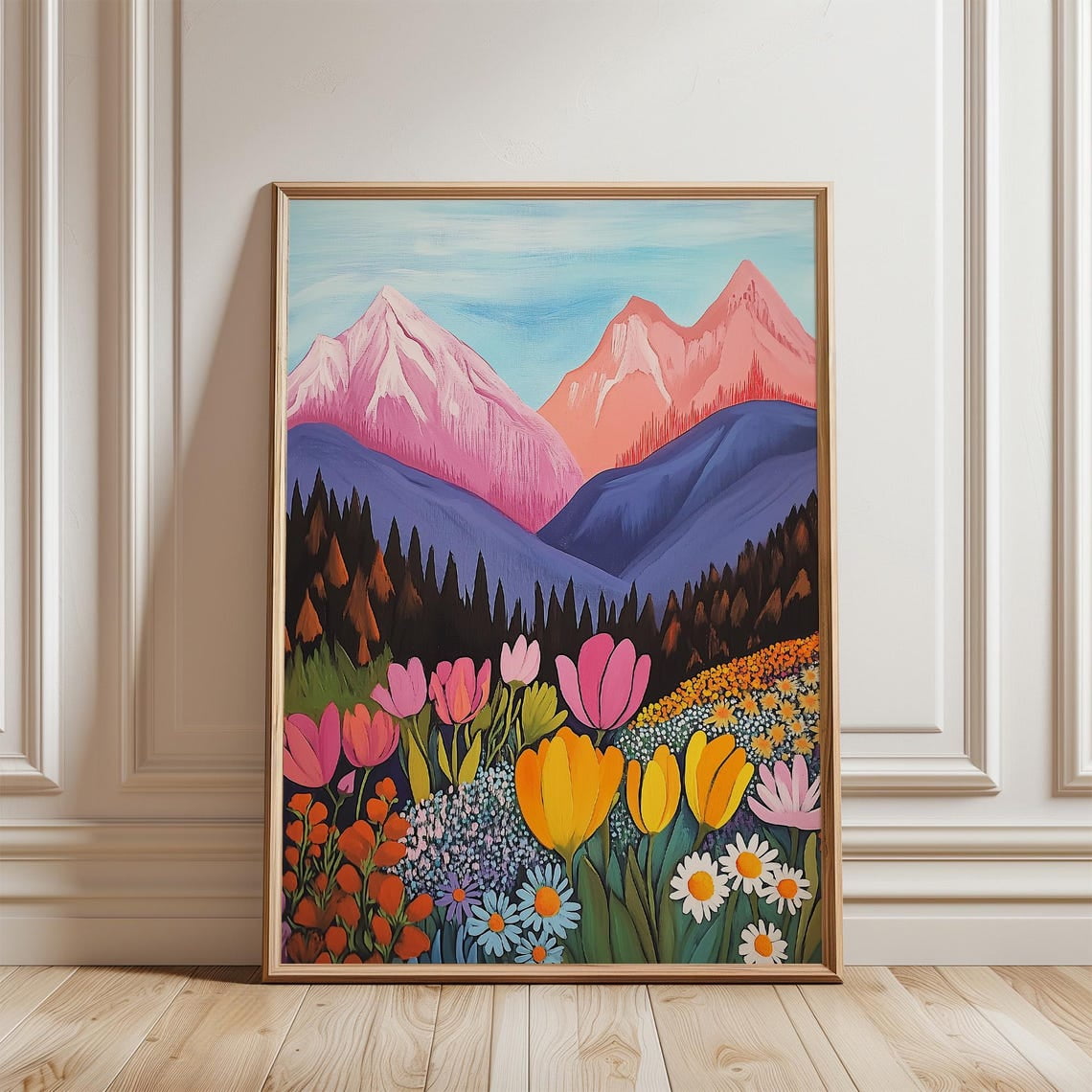 Abstract Mountain Artwork, Colorful Wall Art, Abstract Art, Patchwork ...