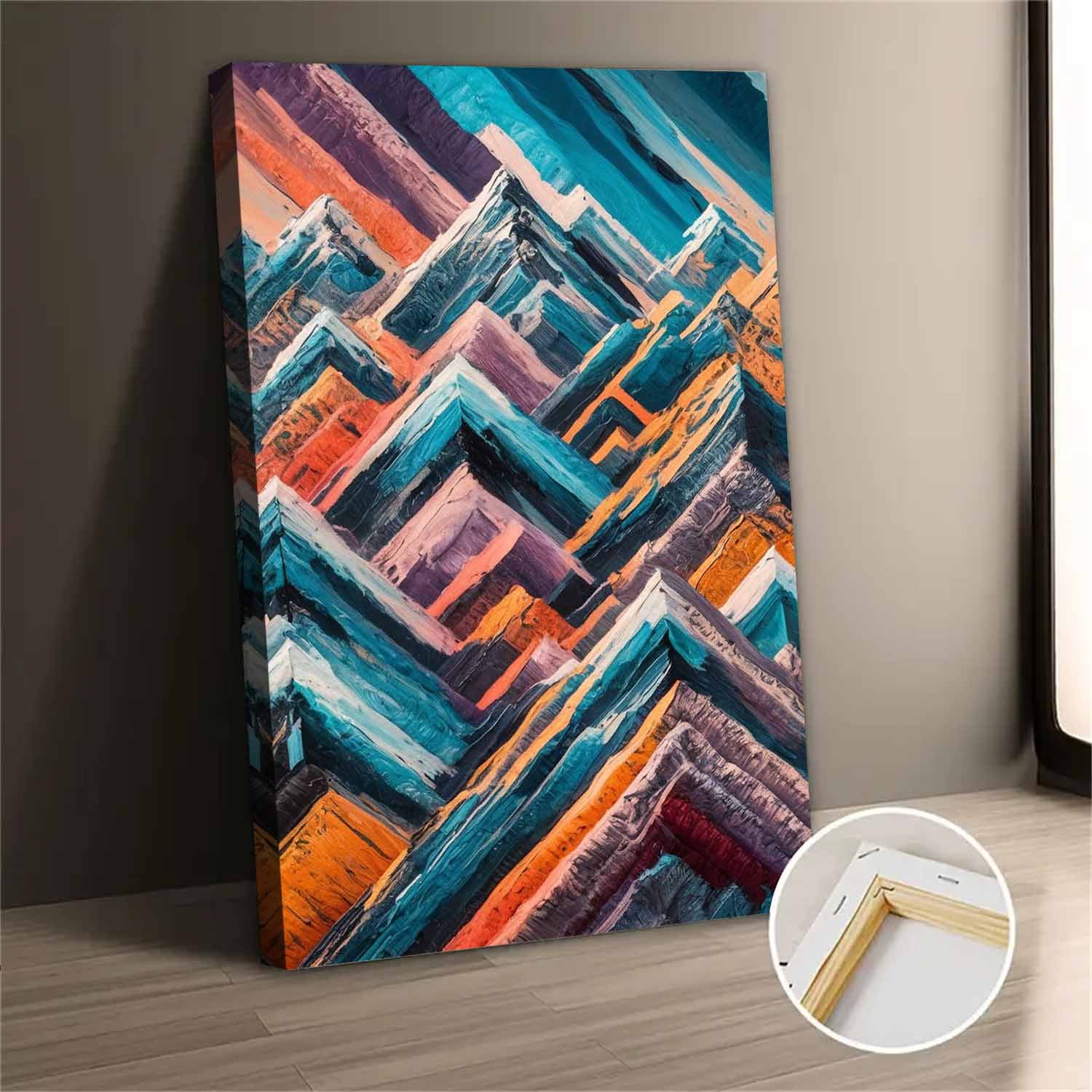 Abstract Mountain Canvas Wall Art Print For Living Room Decor - Walmart.com