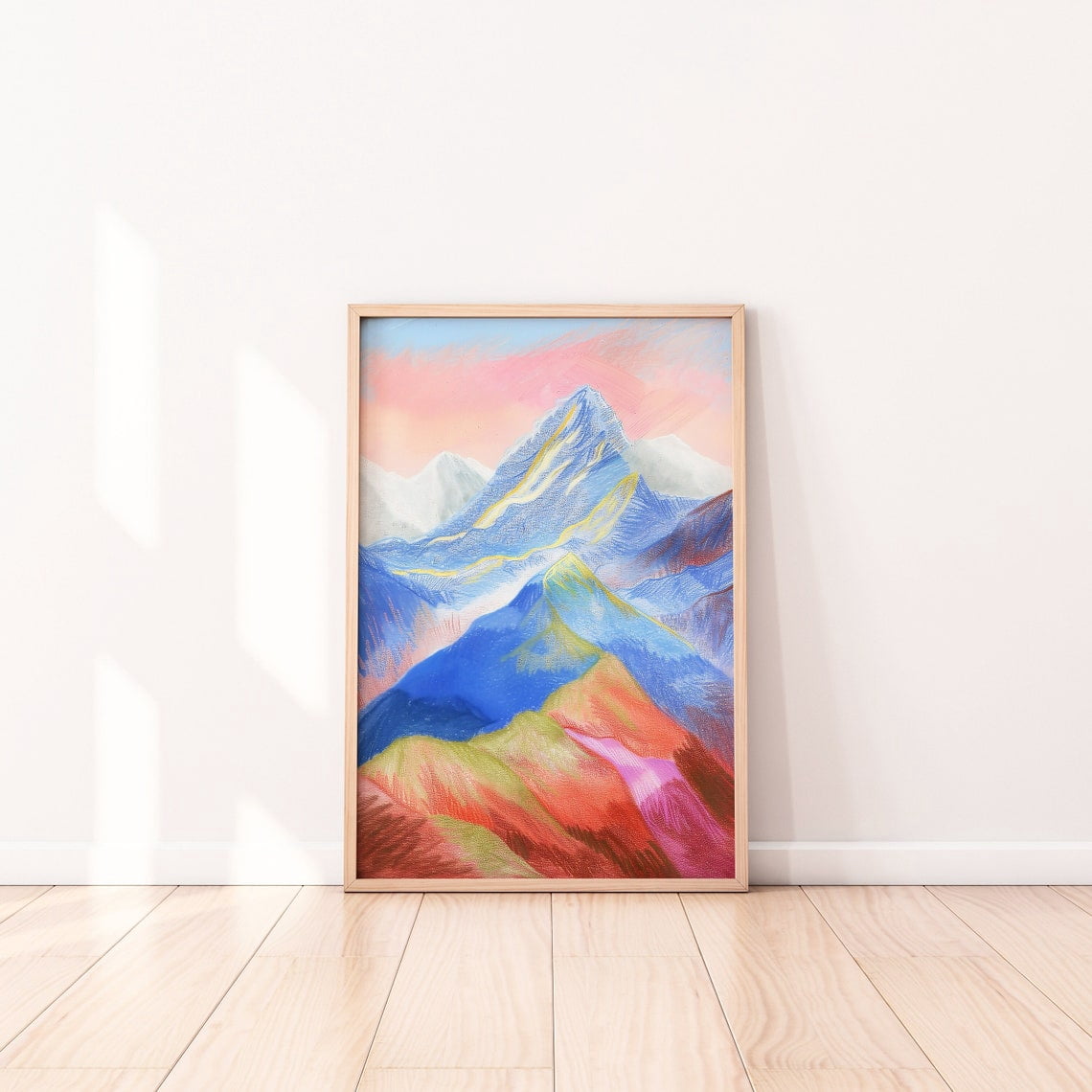 Abstract Mountain Colorful Scenery Home Wall Decoration, Stretched ...