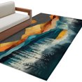 Abstract Mountain Kitchen Runner Rug 2.7x5 Washable Runners for Hallway ...