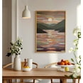 Abstract Mountain Lake Sunset Boho Minimalist Landscape Art, Unframed ...