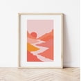 Abstract Mountain Landscape Poster Modern Boho Desert Sun Art, Unframed ...