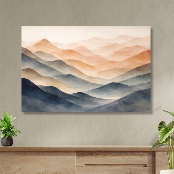 Abstract Mountain Landscape Wall Art Minimalist Nature Poster Neutral ...