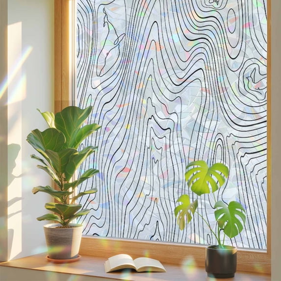 Abstract Mountain Line Texture Window Privacy Film, Rainbow Film ...