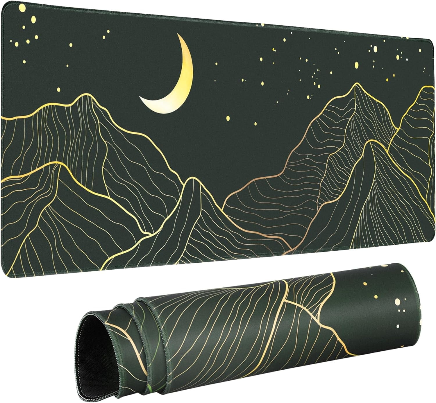 Abstract Mountain and Moon Large Gaming Mouse Pad, 31.5x11.8inch ...