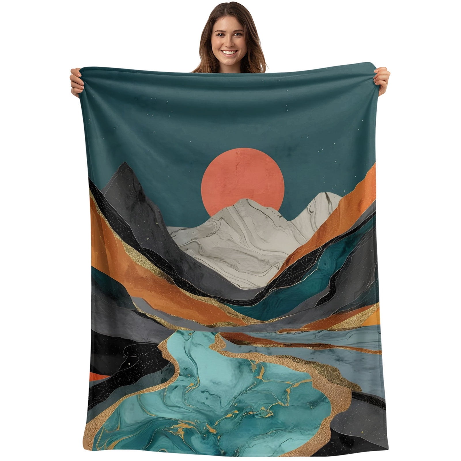 Abstract Mountain Peaks Blanket Soft Cozy Warm Throw Blanket for Couch ...