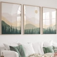 Abstract Mountain Prints Neutral Green Beige Boho Gallery Wall Art Set ...
