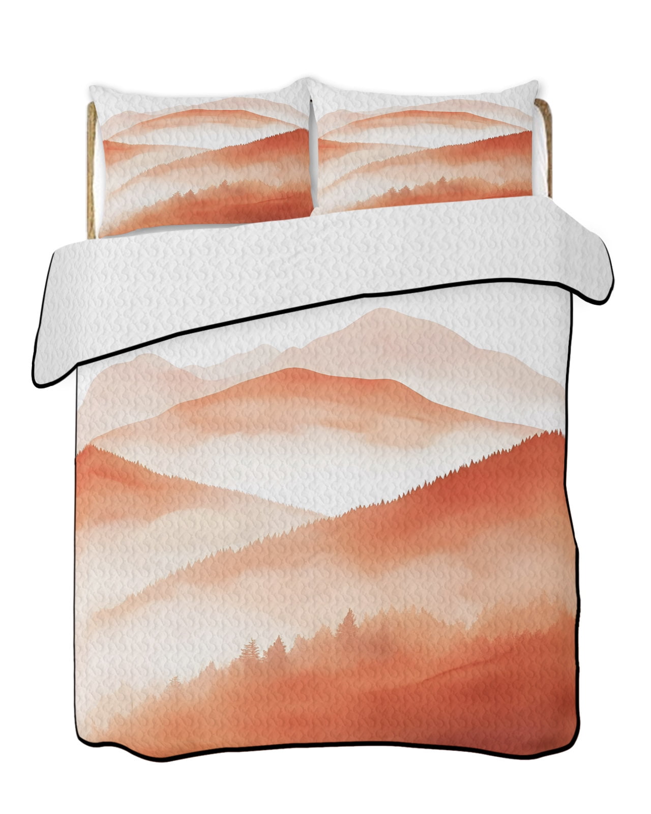 Abstract Mountain Quilts Bedding Set Full Size Red Mountains Tree ...