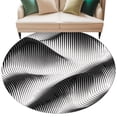 Abstract Mountain Round Rug 8ft Washable Circle Rugs Non Slip Modern ...