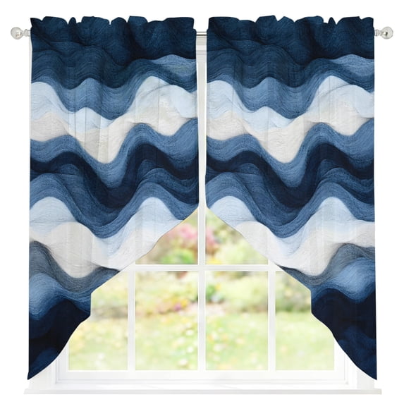 Abstract Mountain Sheer Curtains Swag Valances for Windows Watercolor ...