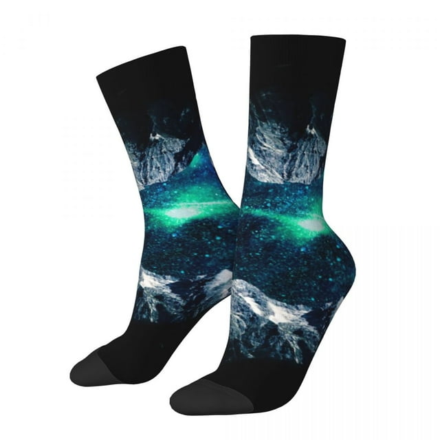 Abstract Mountain Socks Galaxy Print Funny Stockings Spring Anti ...
