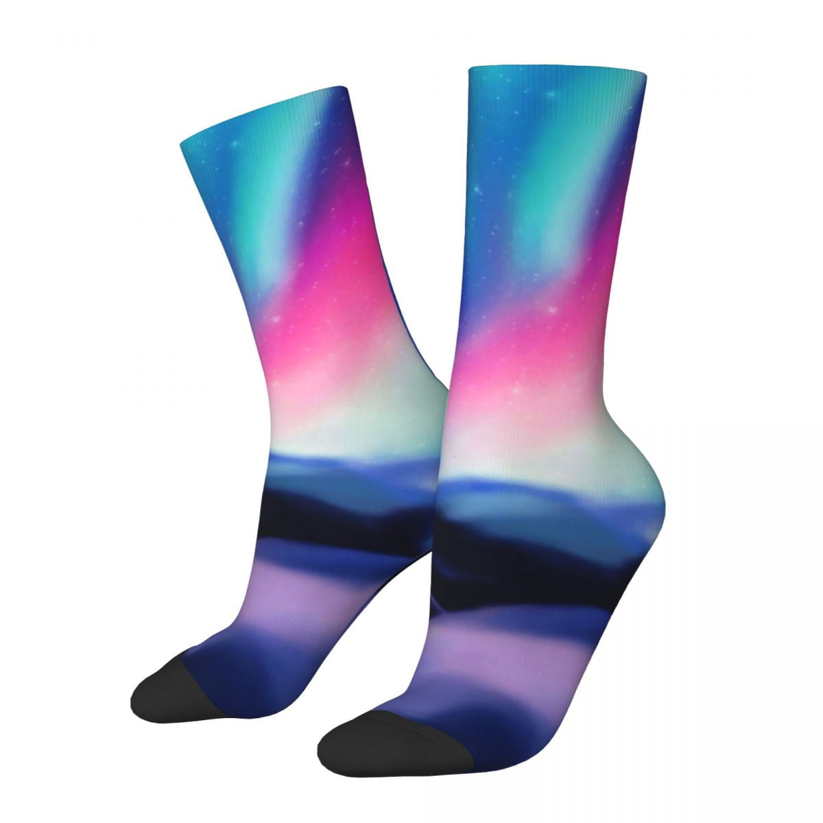 Abstract Mountain Stockings Unisex Galaxy Print Socks Medium Soft ...