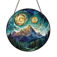 Abstract Mountain Sun Design Stained Glass Window Suncatcher – Nature ...
