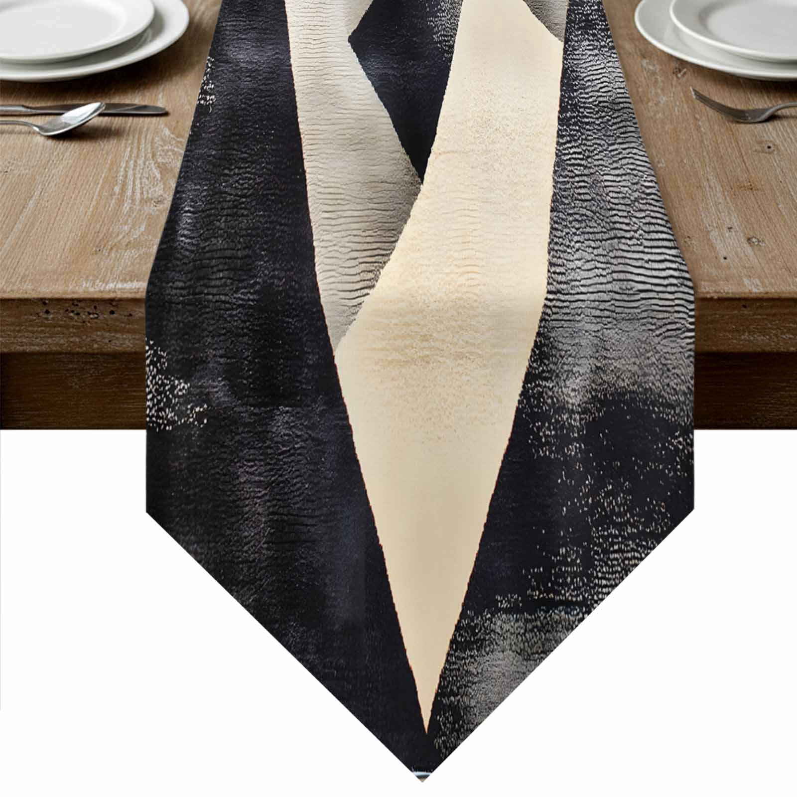 Abstract Mountain Table Runner Linen Burlap Table Runner 48 Inches Long ...