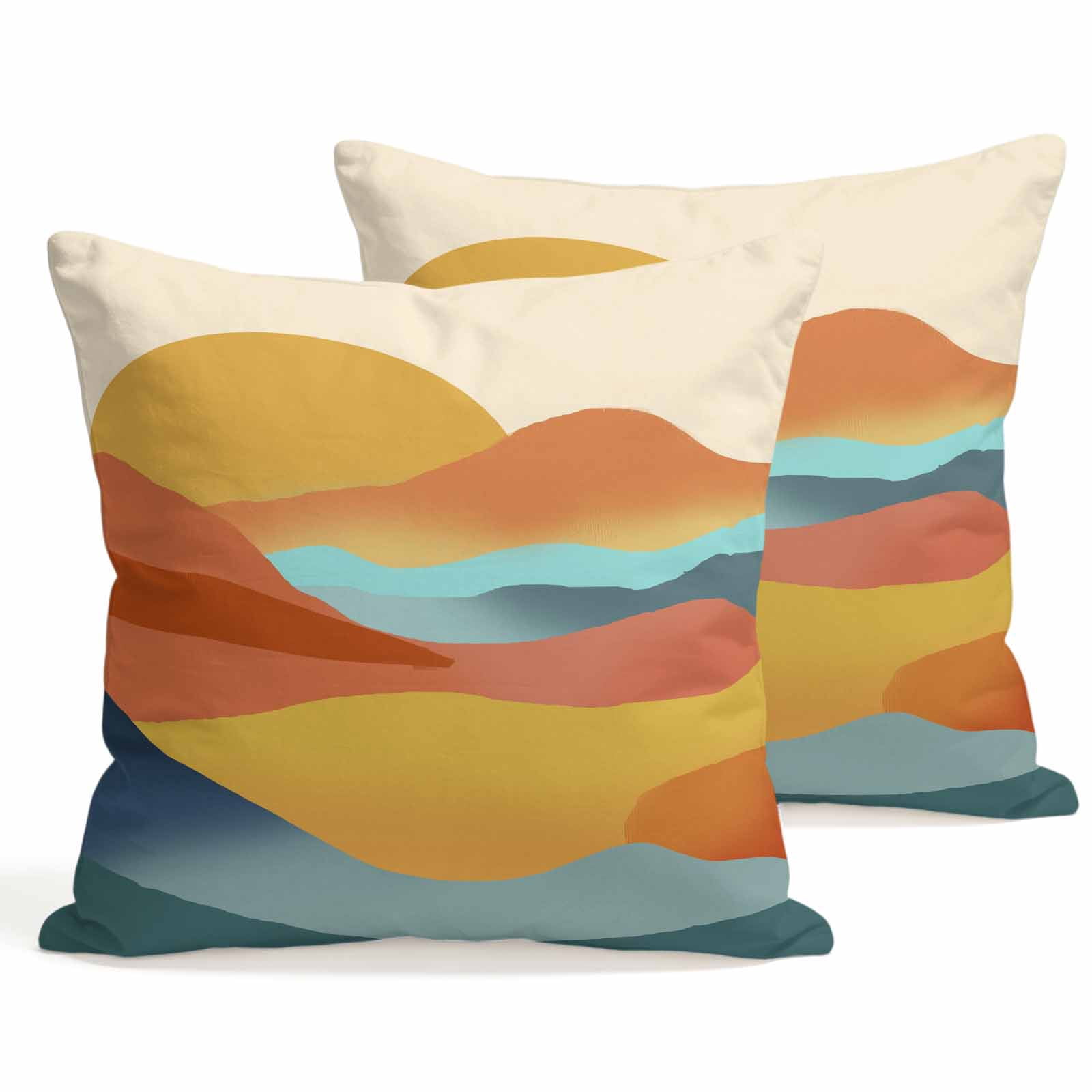 Abstract Mountain Throw Pillow Covers 16 x 16 Inch Pillow Covers Set of ...
