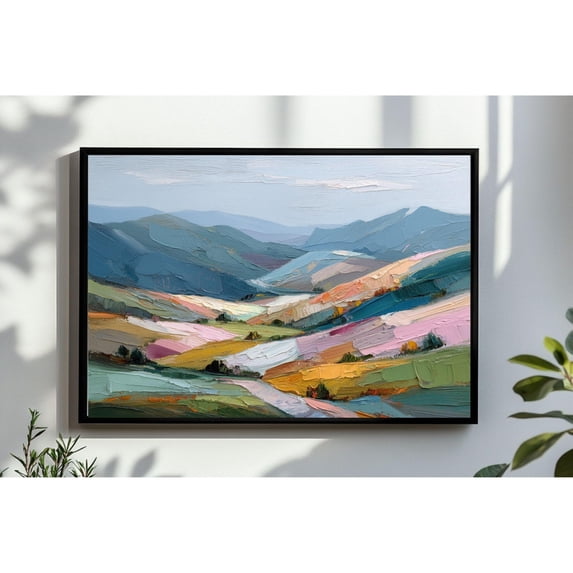 Abstract Mountain Wall Art Boho Minimalist Landscape Print Earthy Tones ...