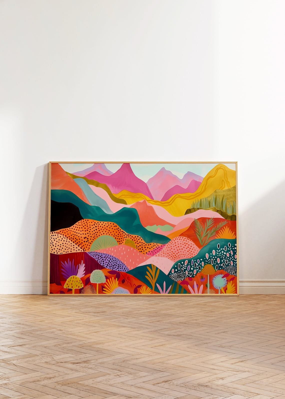 Abstract Mountain Wall Art Fragrant Modern Art Abstract Art Colorful ...