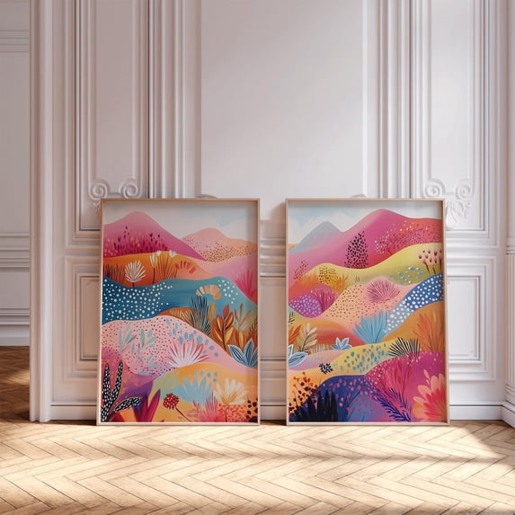 Abstract Mountain Wall Art Modern Art Abstract Colorful Living Room ...