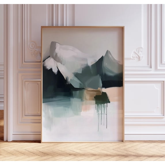 Abstract Mountains Modern Minimalist Artwork Mountain Landscape Poster ...