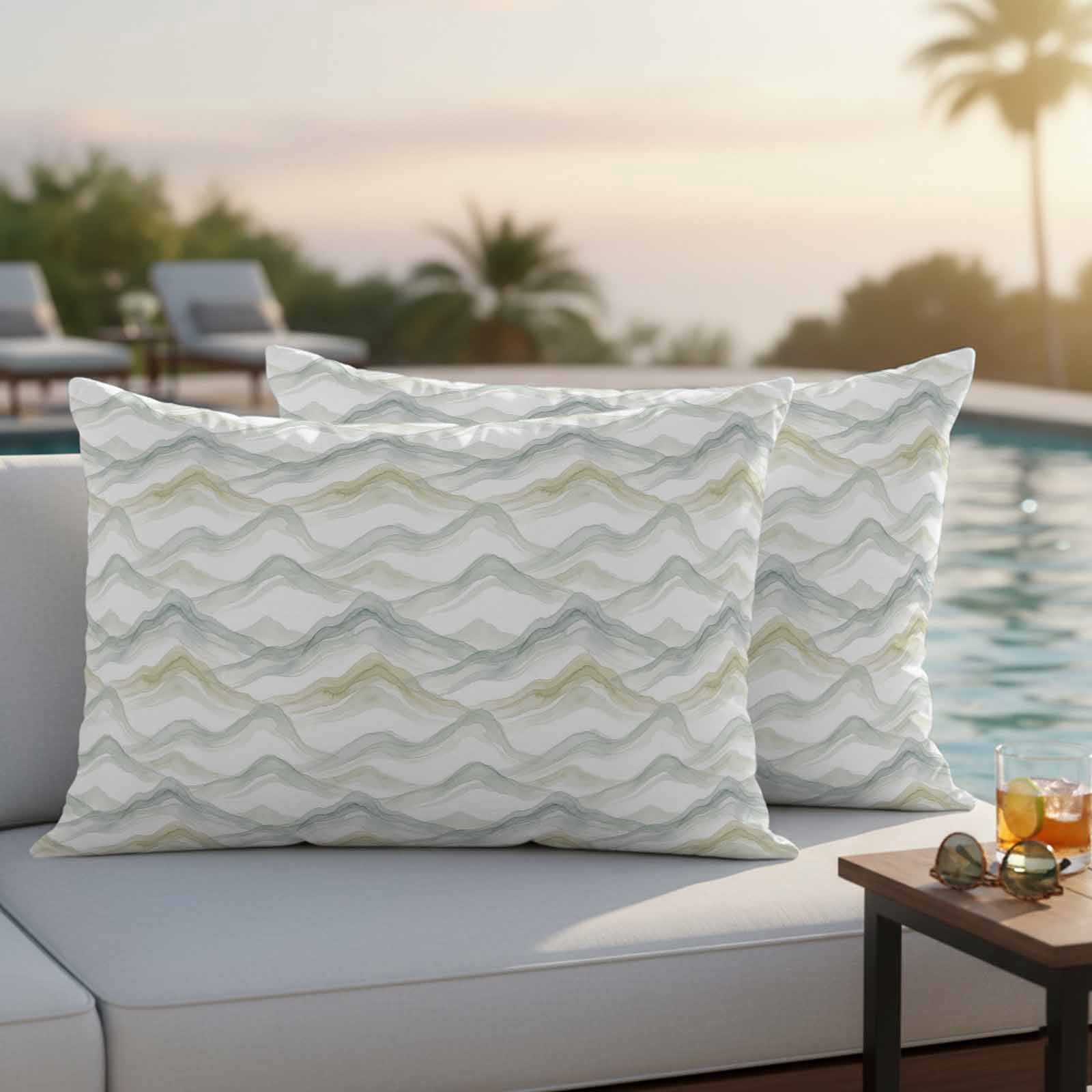 Abstract Mountains Outdoor Pillow Covers 20x12 Inch Lumbar Pillow ...