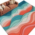 Abstract Mountains Rectangle Area Rug 8x10 ft Red Green Gradient Color ...