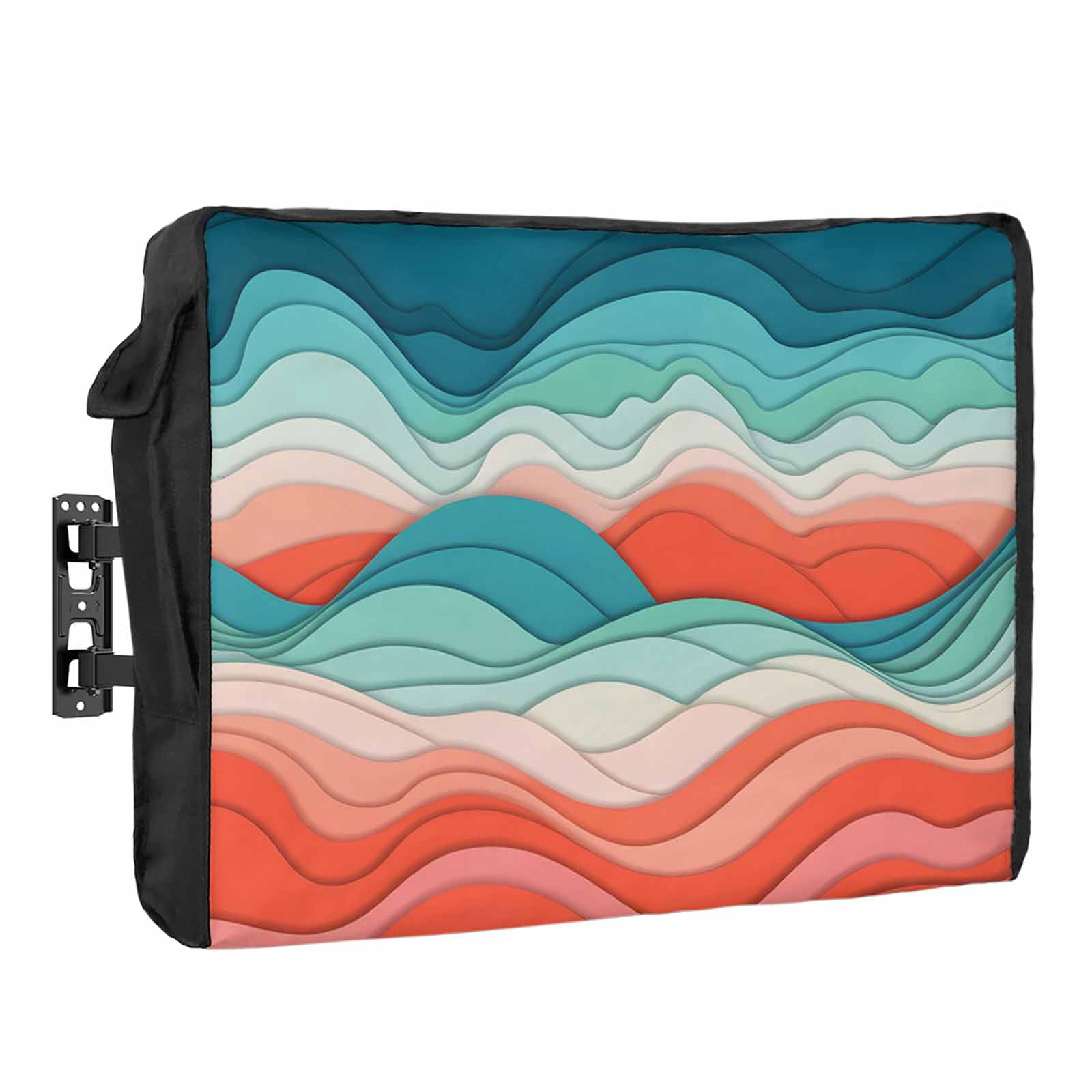Abstract Mountains Waterproof Outdoor TV Cover, Red Green Gradient ...