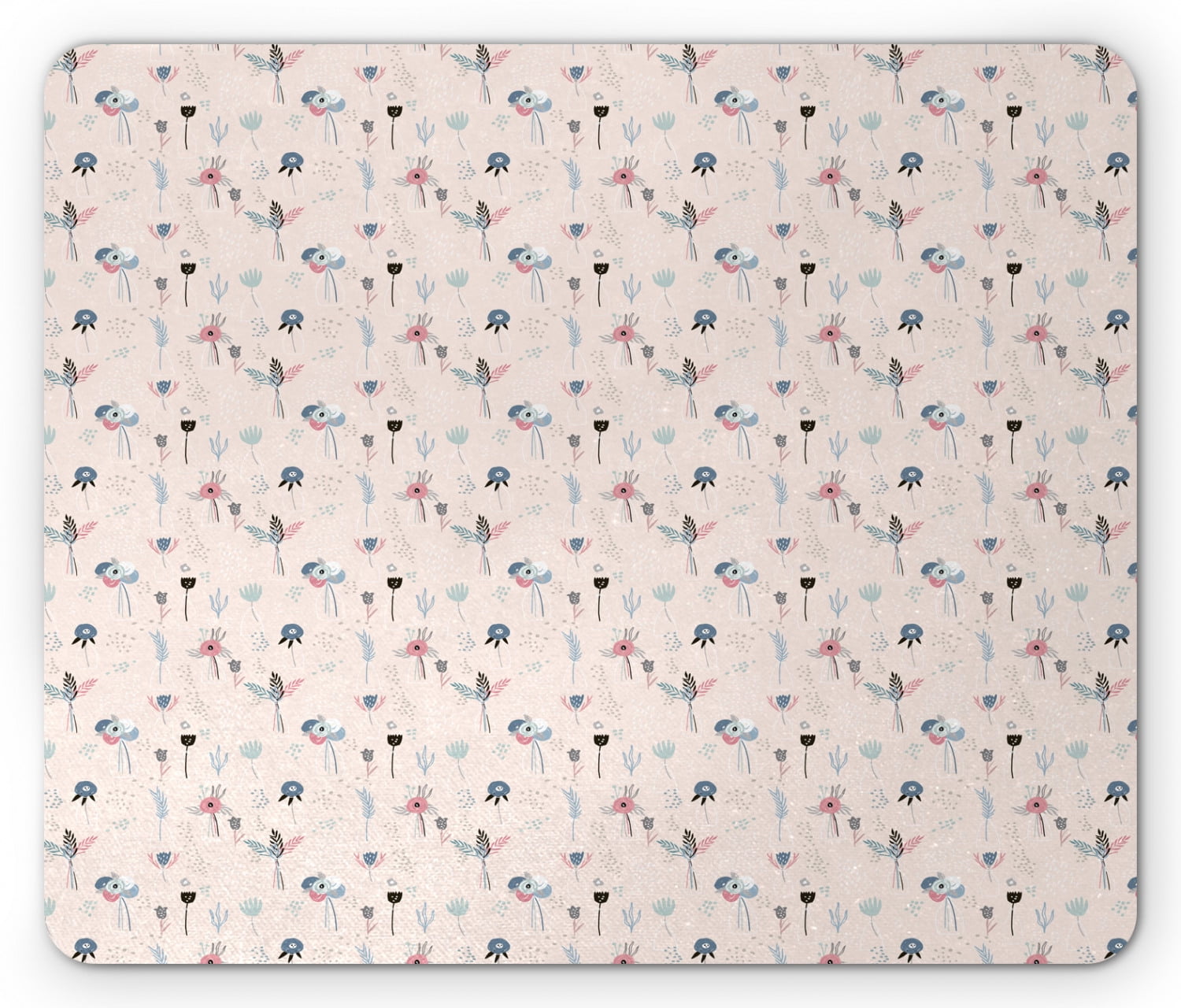 Abstract Mouse Pad, Romantic Design with Flowers in Vases with ...