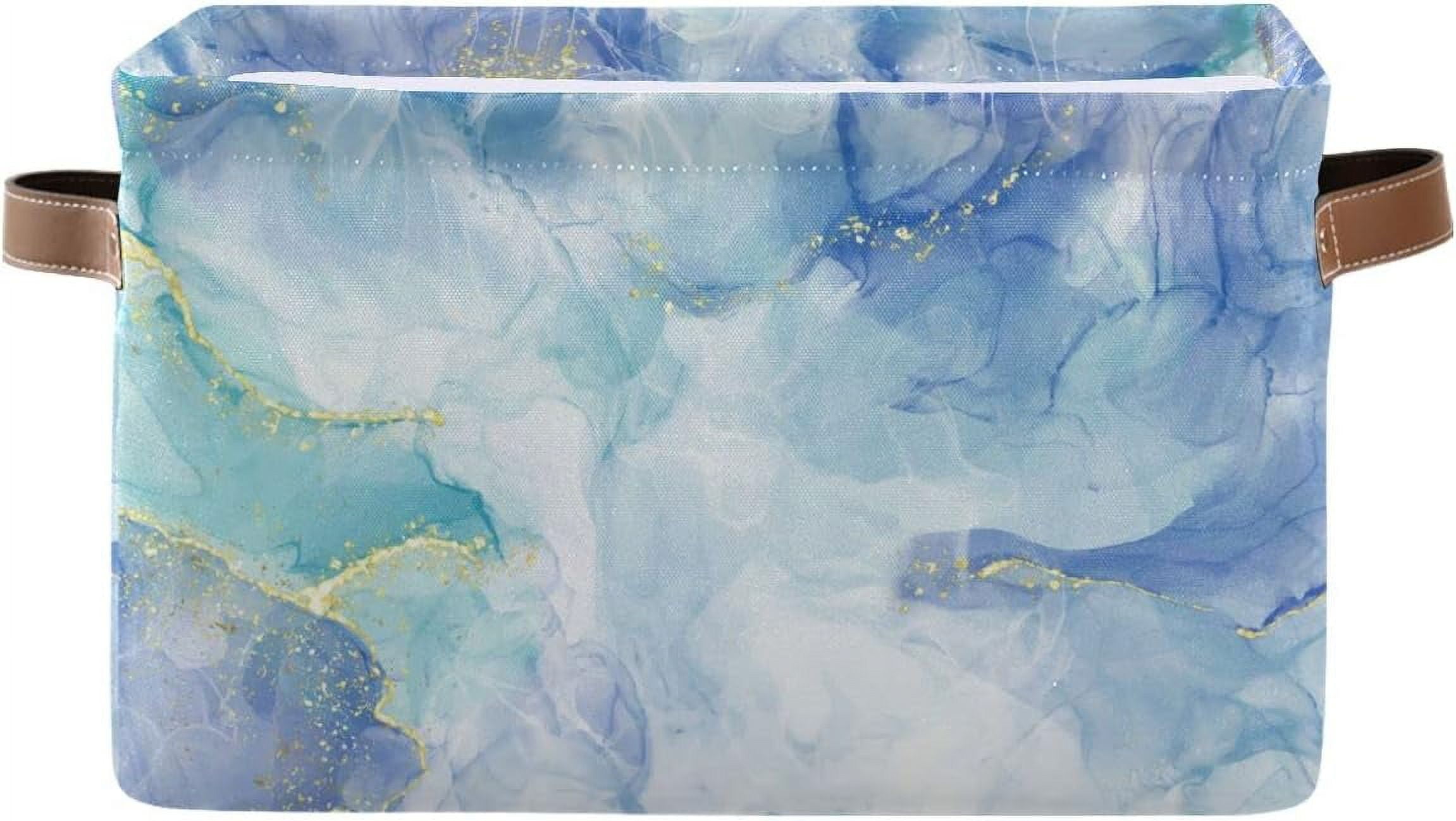 Abstract Multicolored Marble Square Storage Basket Storage Bins Canvas ...